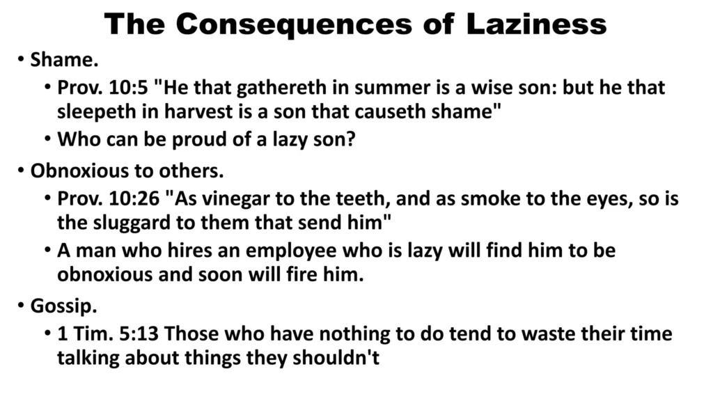 Consequences Of Laziness In The Bible - Bible Paradise