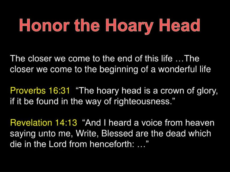 What Does Hoary Head Mean In The Bible - Bible Paradise